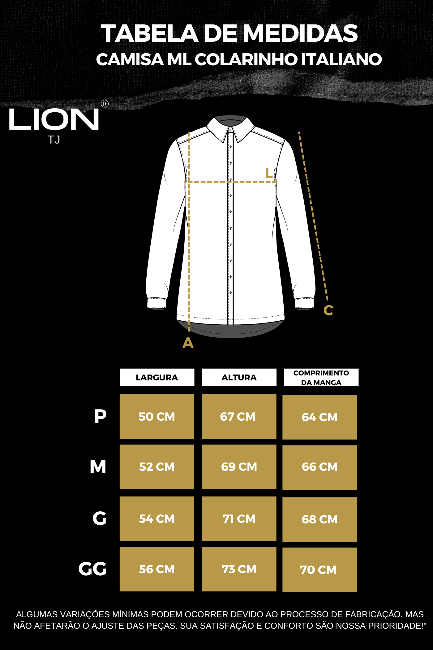 Camisa ML Colarinho Italiano Clássico Azul BB