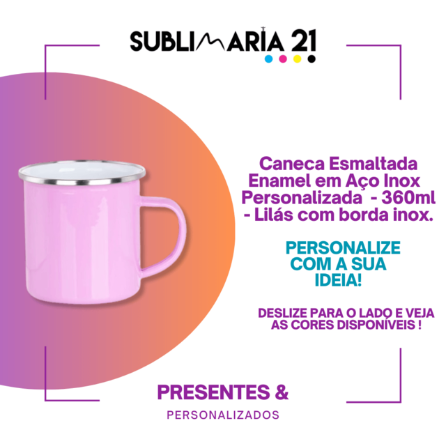 Caneca ágata esmaltada enamel personalizada