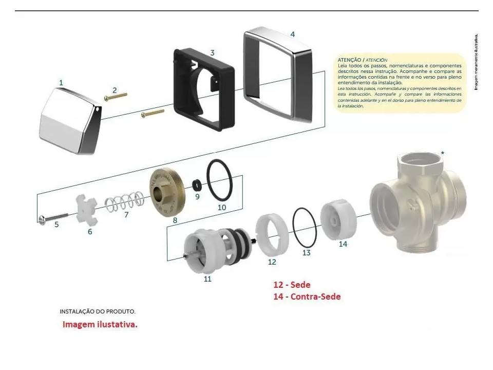 Sede + Contra Sede Blukit P/ Válvula Descarga Hydra Max 2550