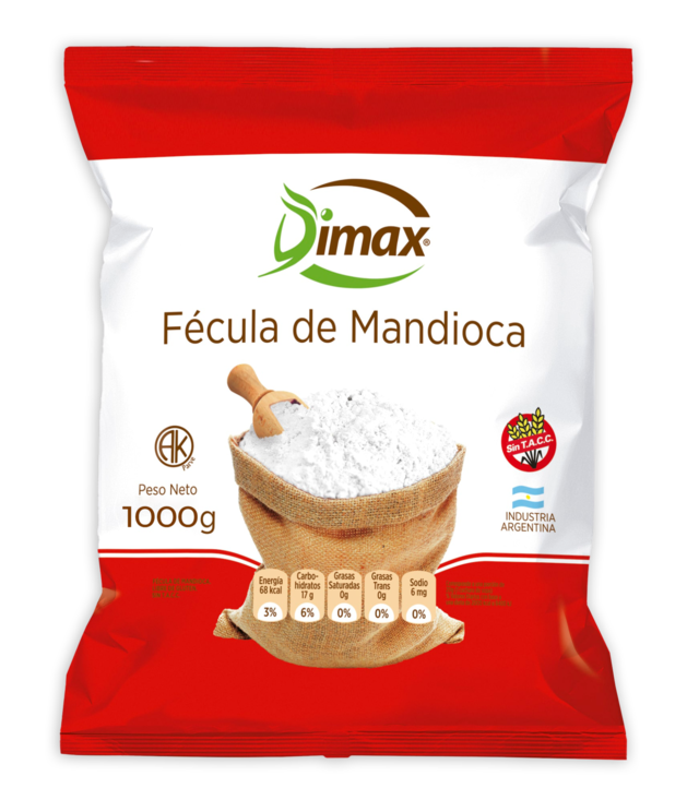 Fécula de Mandioca - 1 Kg. - Dimax - Bahia Gluten Free