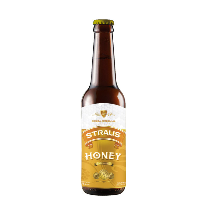 CERVEZA STRAUS HONEY BOTELLA X 355 CC S/TACC