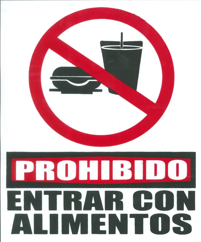 SEÑALAMIENTO PROHIBIDO ENTRAR CON ALIMENTOS MOD.27 25X30CM