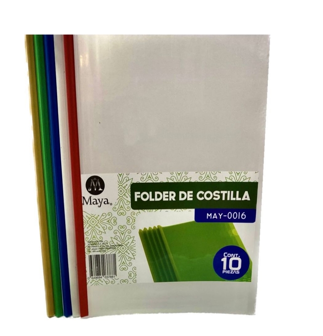 PAQUETE DE FOLDER DE COSTILLA MOD. MAY0016 C/10 PZAS INDRA