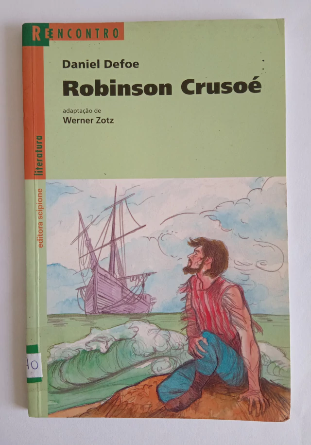 LIVRO, ROBINSON CRUSOÉ, DANIEL DEFOE, REENCONTRO, EDITORA SCIPIONE