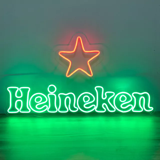 Luminária Painel Neon Led - Heineken 68x37cm