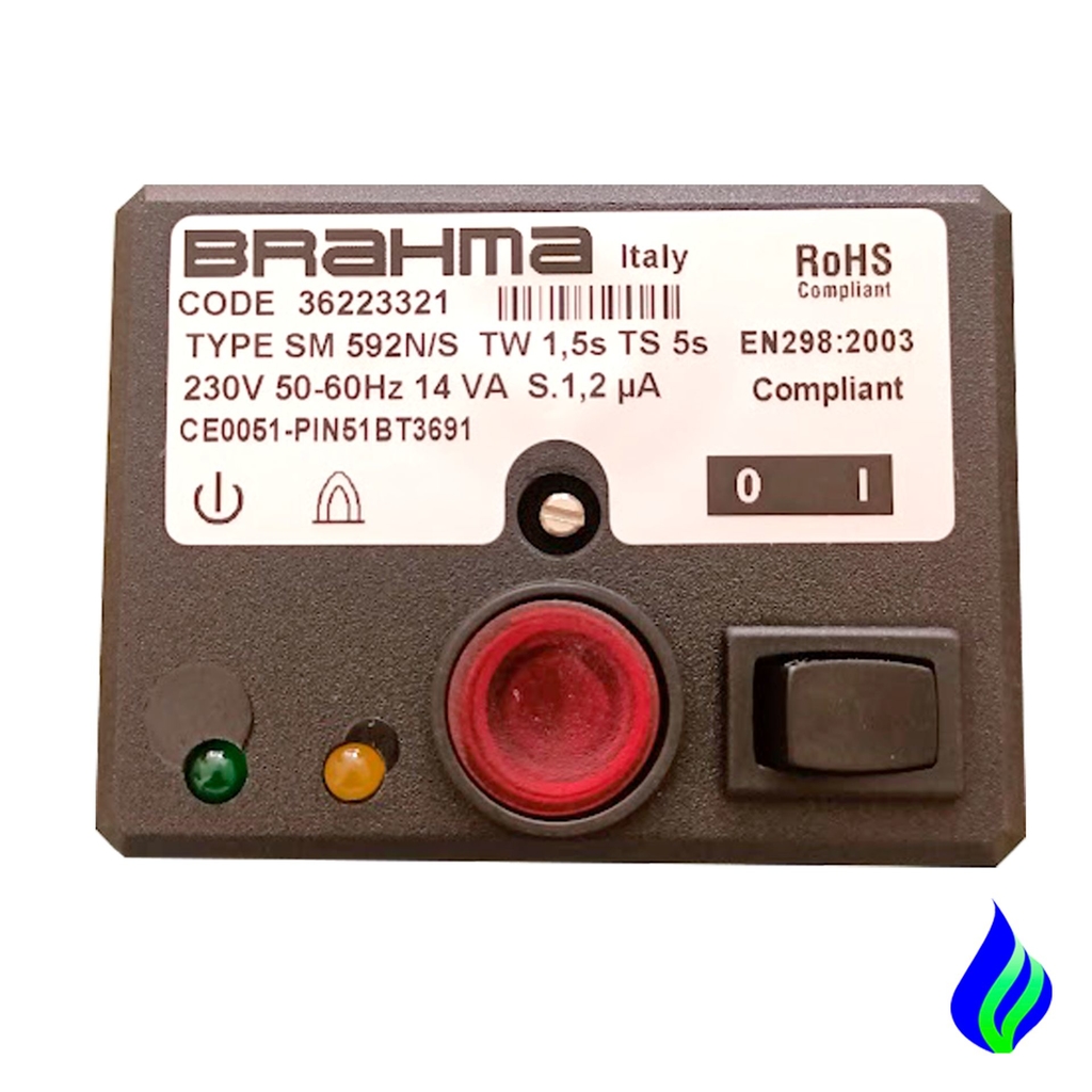 Type Sm592n/s Code 36223321 Control De Llama Brahma para Quemador A Ga