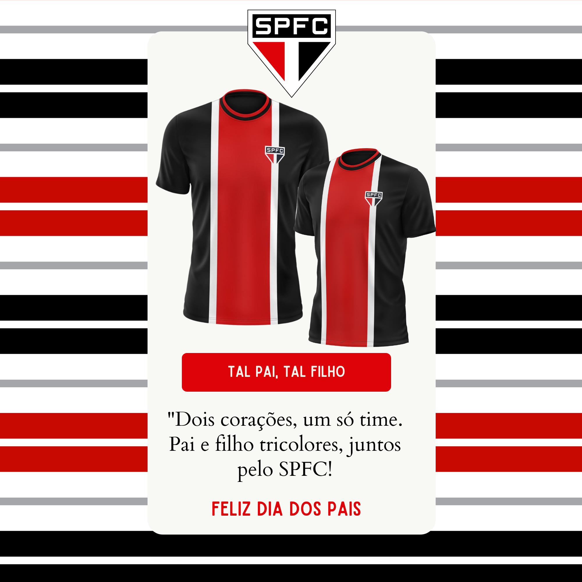 Kit Camisa Oficlal São Paulo Pai e Filho Combo Camiseta Família SPFC