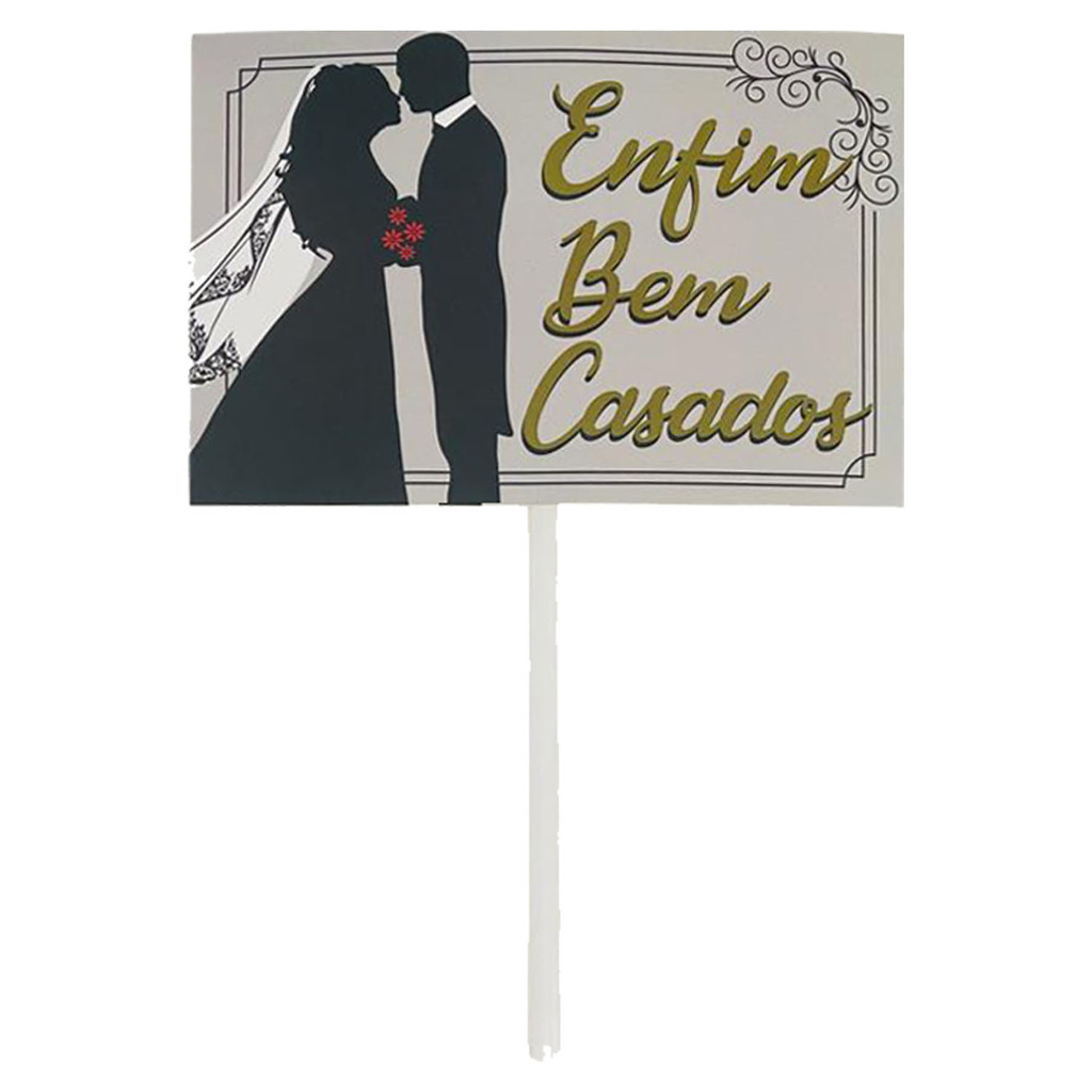 Plaquinhas Casamento Enfim Bem Casados