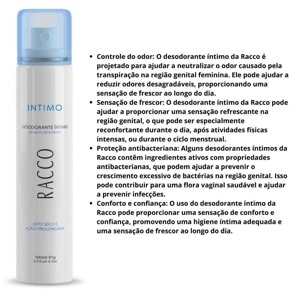 Kit Desodorante e Sabonete Íntimo Feminino Racco