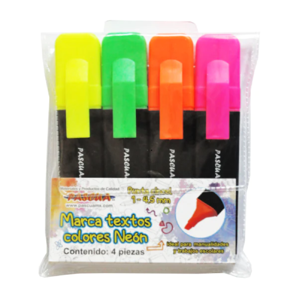 MARCATEXTOS GRUESO NEON C/4 PASCUA