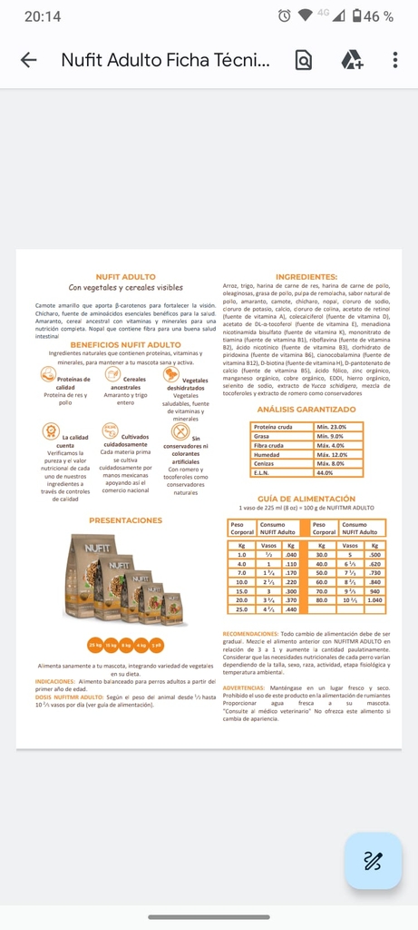 Alimento para perro adulto en croquetas Nufit by Nupec