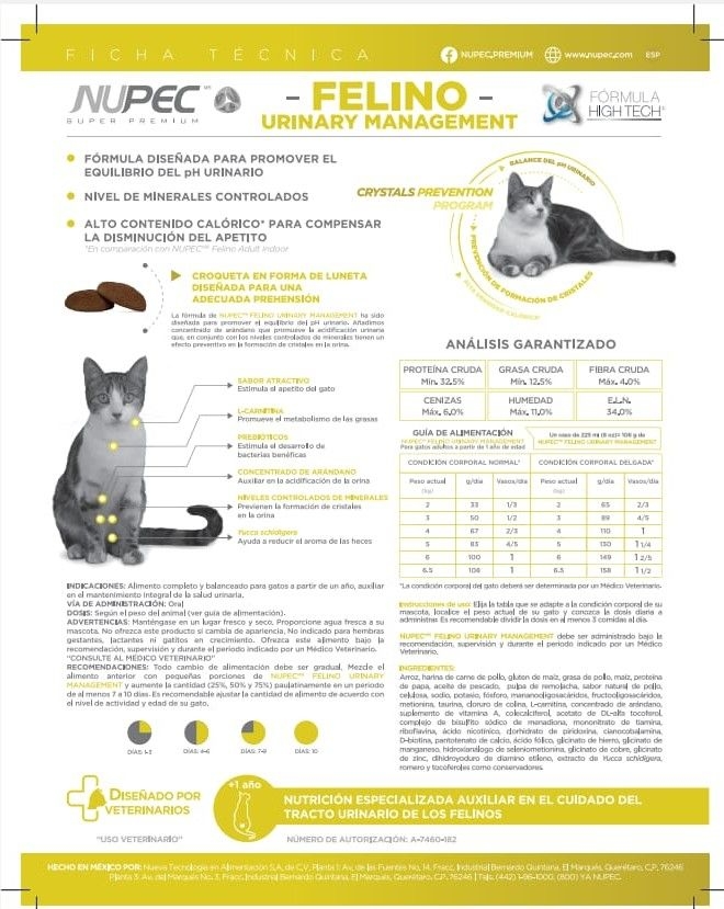 NUPEC URINARY MANAGEMENT FELINO CROQUETAS