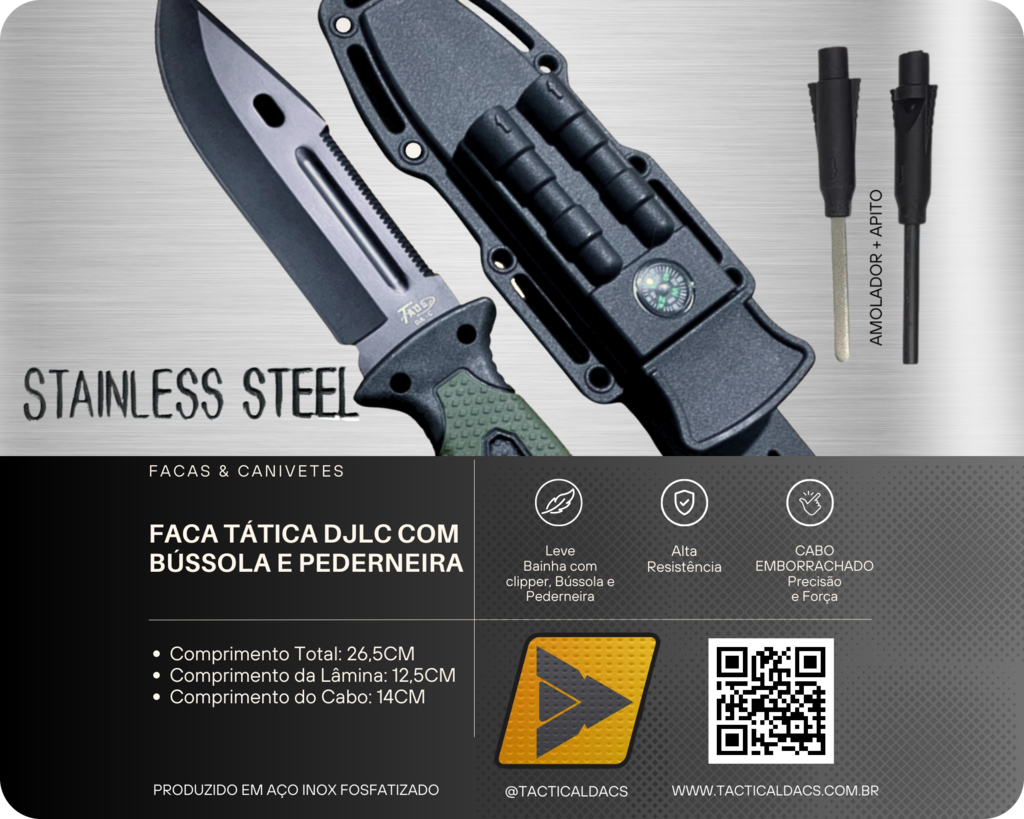 A Faca perfeita para entusiastas táticos aqui na Tactical DACS!