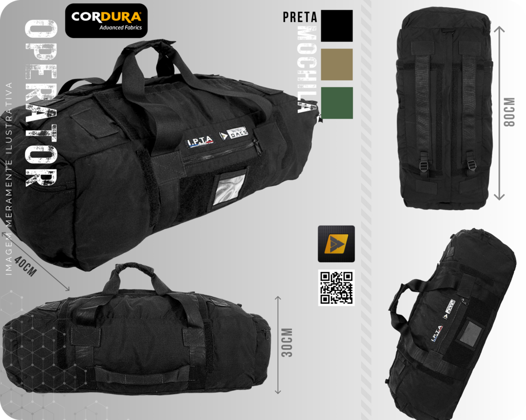 Mochila OPERATOR DACS projetada por Alexandre Vigier toda em Cordura