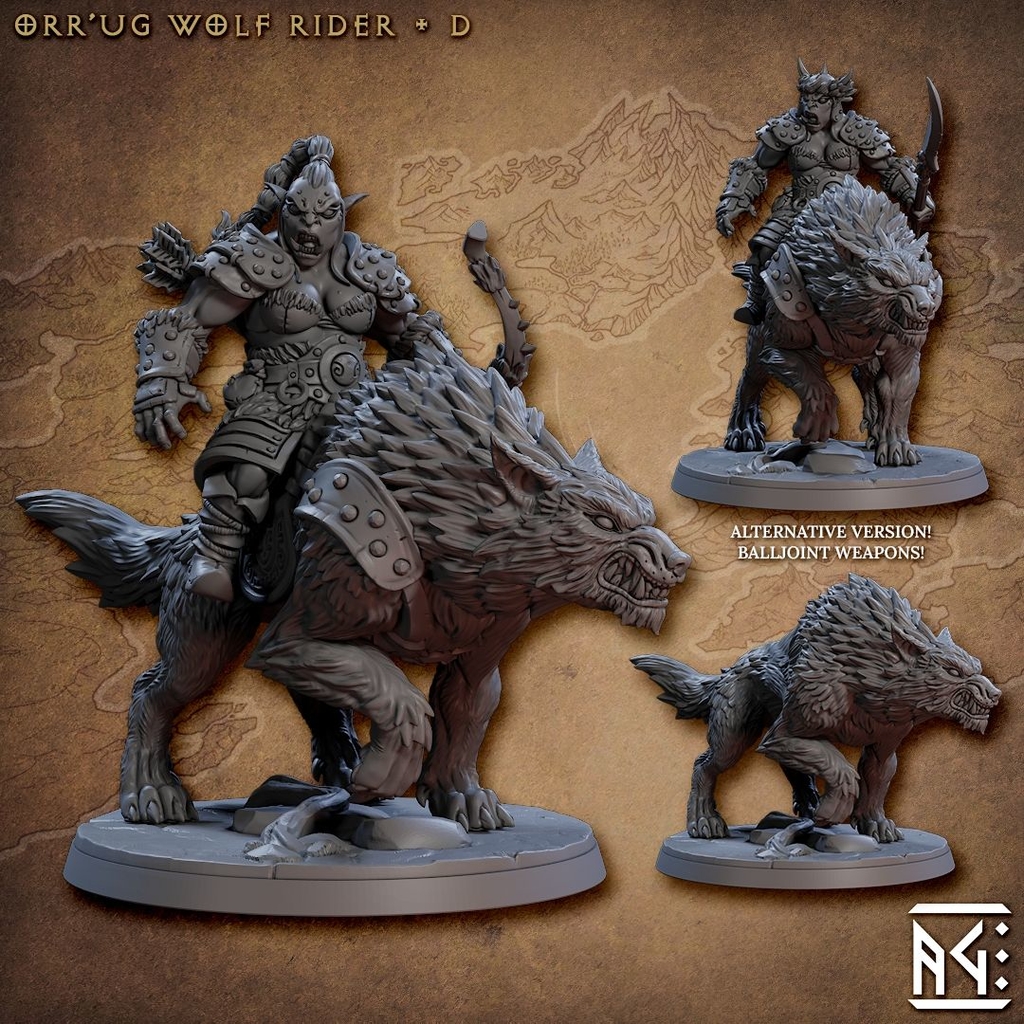 Orc Nômade com Lobo - Coleção do Necromante