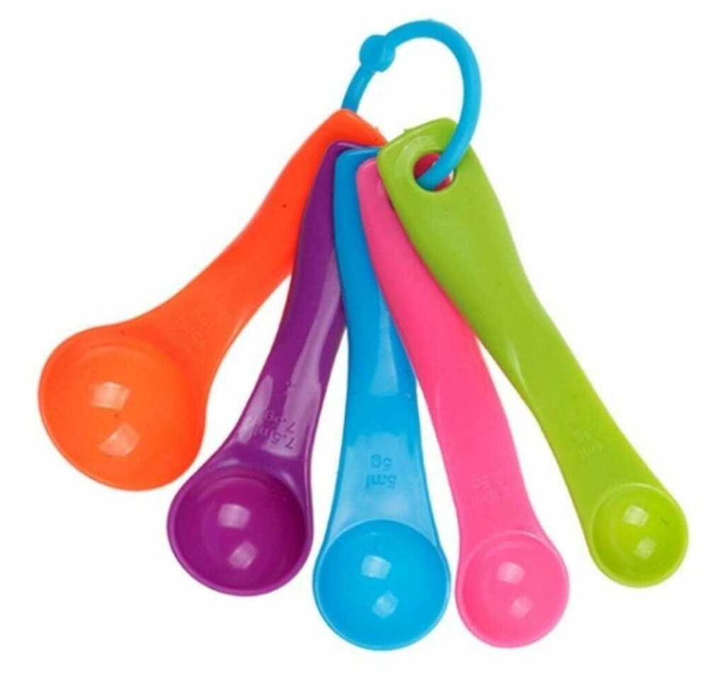Kit Medidor De Cozinha Com 5 Peças Colher Medidora Coloridas Colors