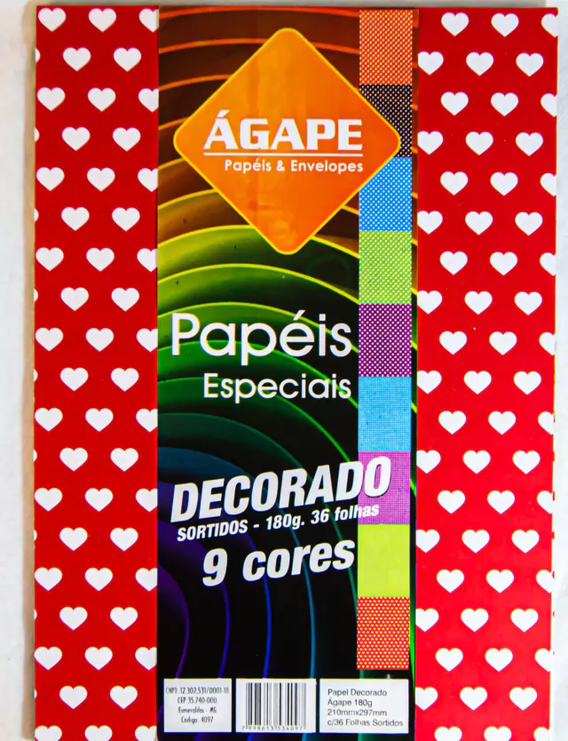 Papel Decorado 180g A4 com 36 folhas