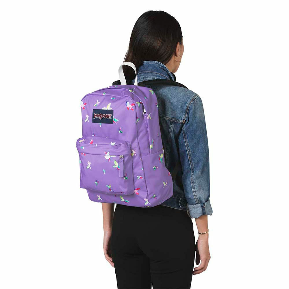 Mochila JanSport SuperBr Purple Dawn Butterfly Kisses