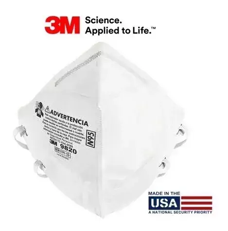 Barbijo 3m Mascarilla Sin Válvula 9820 Plegable X Unidad