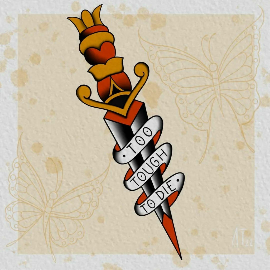 Traditional Dagger Tattoo Flash