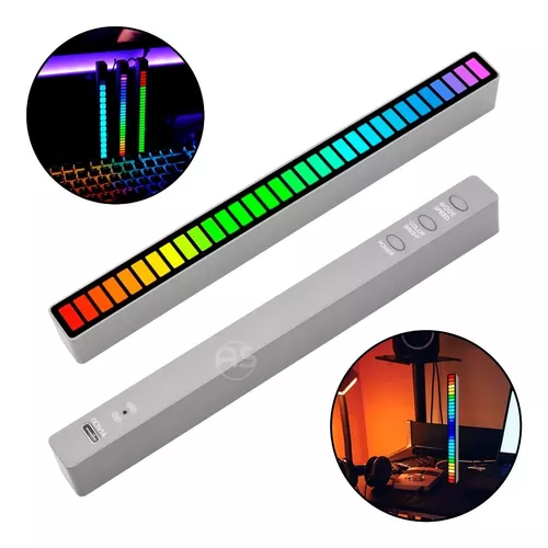 Barra Led Ritmica Rgb Usb Cabo Tipo C 18cm MSY9999 Tomate