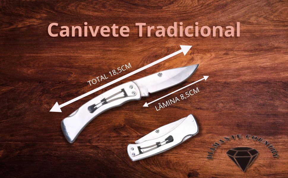 Canivete Tradicional Inox com Trava - Kaneron Country