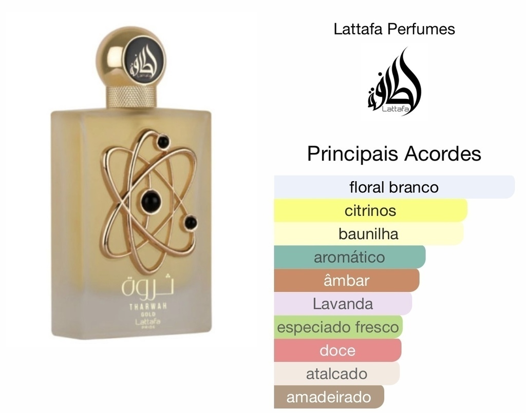 Tharwah Gold da Lattafa árabe – 100ML - Perfume Árabe