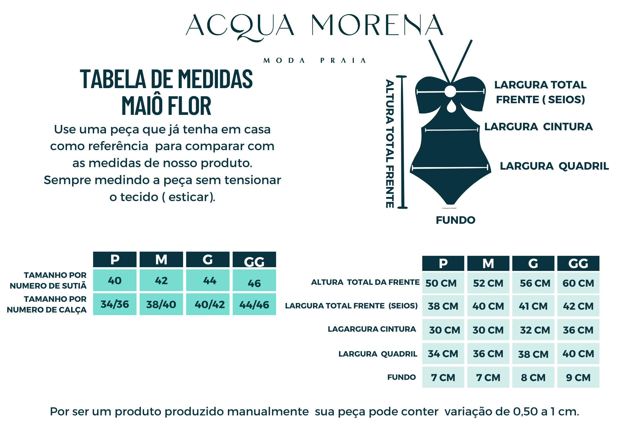 MAIÔ FLOR CORES LISAS - Acqua morena moda Ltda