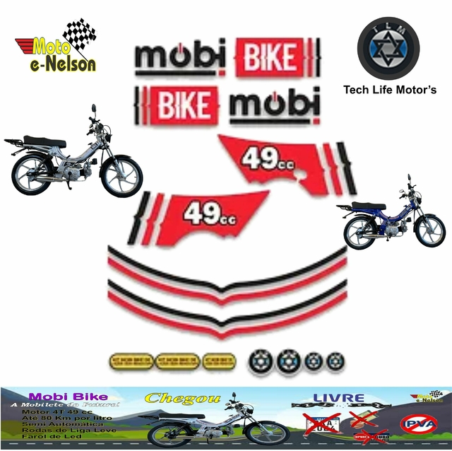 Adesivos Completo Original Mobi Bike