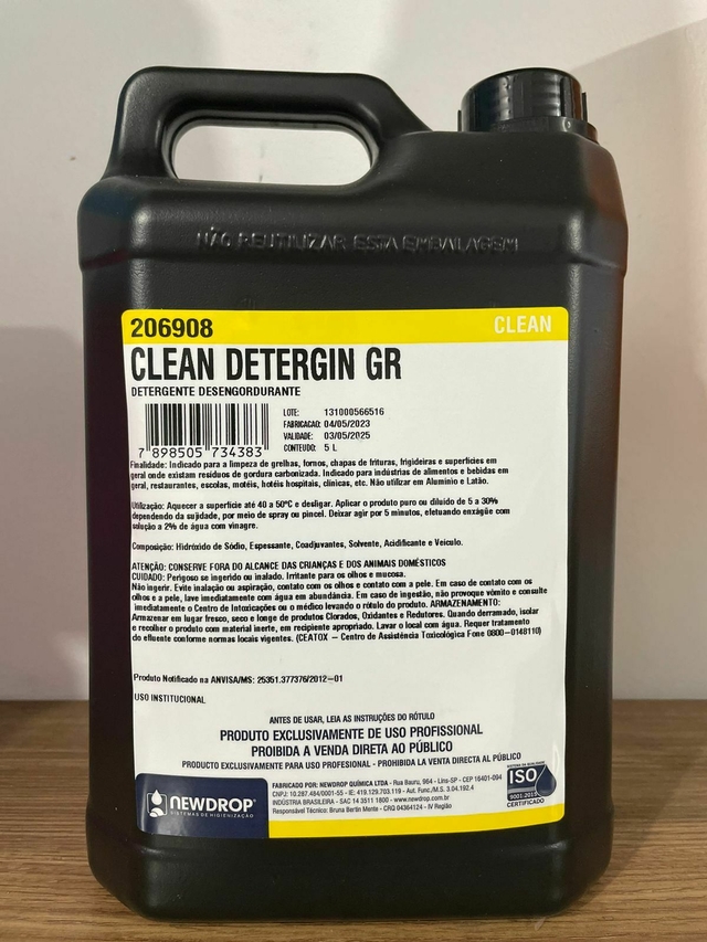CLEAN DETERGIN GR BB 5LT - Comprar em Multlab