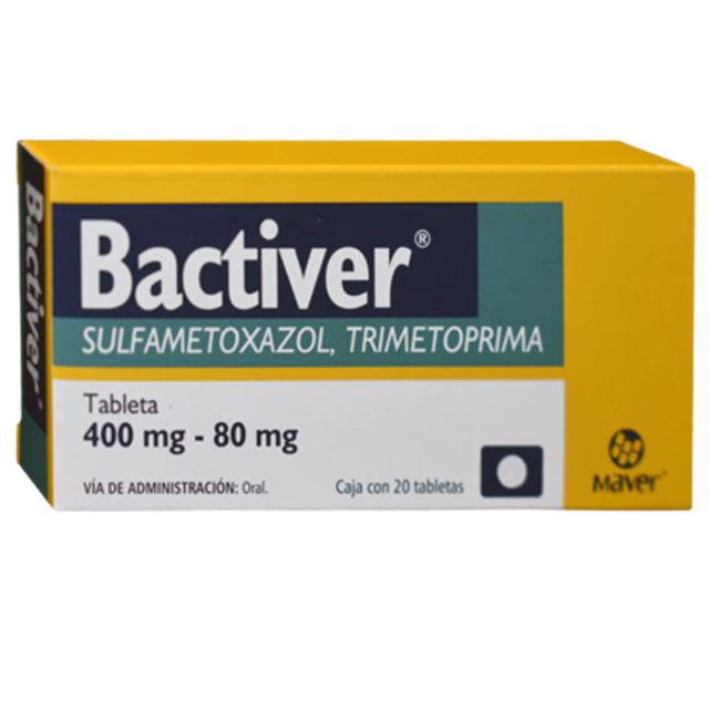 Trimetoprima/Sulfametoxazol 80/400mg 20 tabletas (Bactiver)