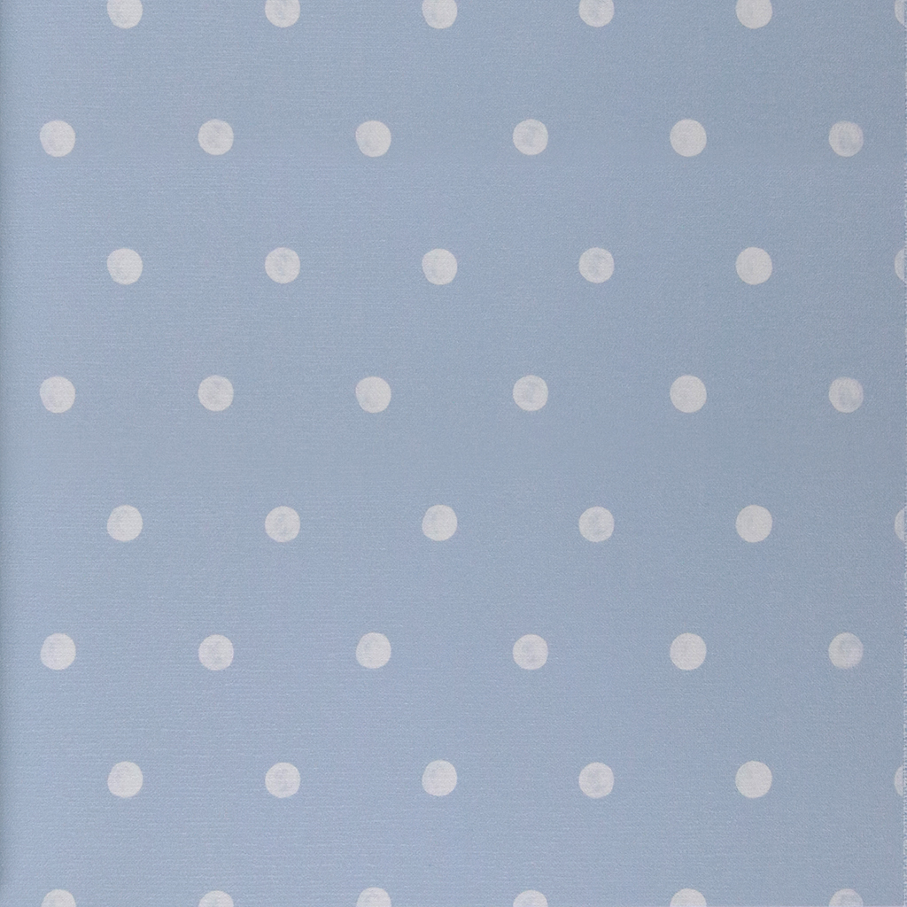 Papel de Parede Poá Branco com Fundo Azul - 10 mts - Vinílico 4237