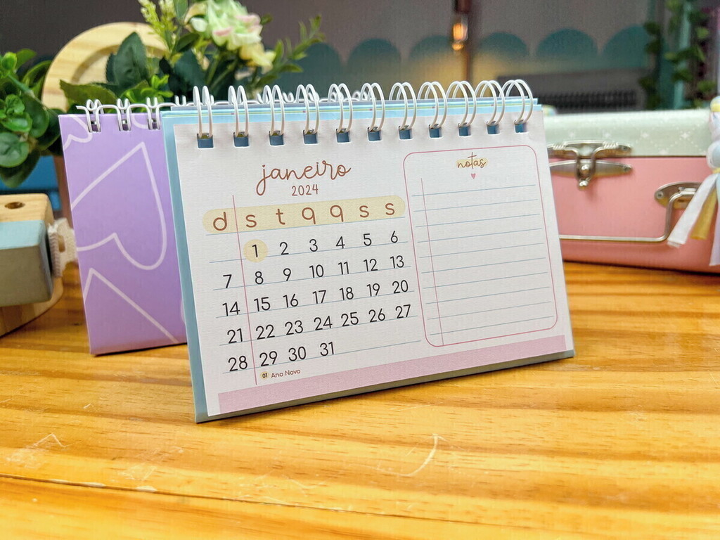 Calendário de Mesa Cartonado - Horizontal