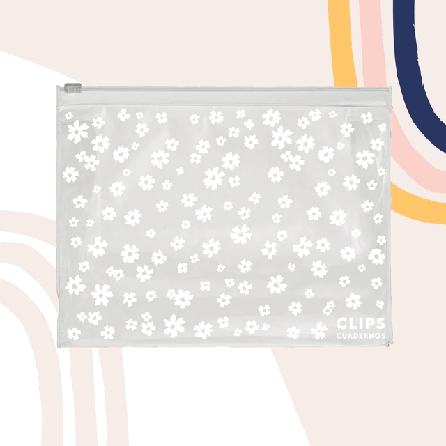 Estuche PVC Flores - Clips Cuadernos Mayorista