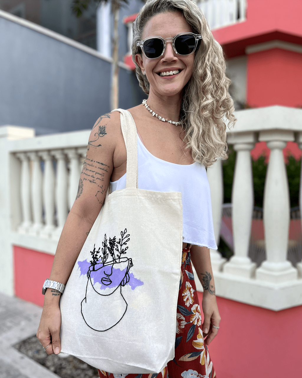 Ecobag Arte grega | Bordado - Comprar em Papel & Ponto