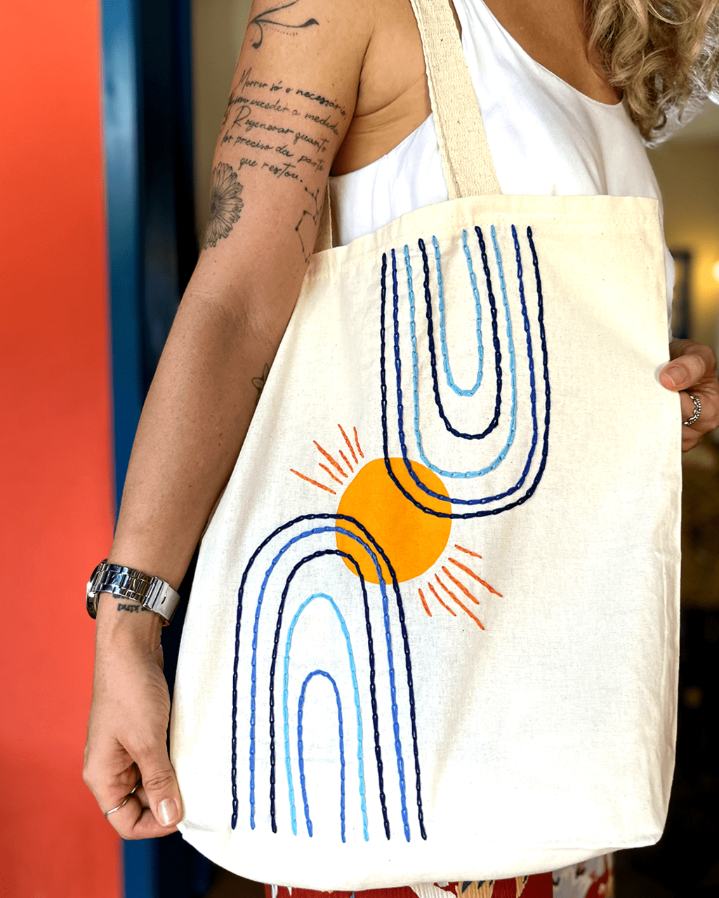 Ecobag Sol & Mar | Bordada - Comprar em Papel & Ponto