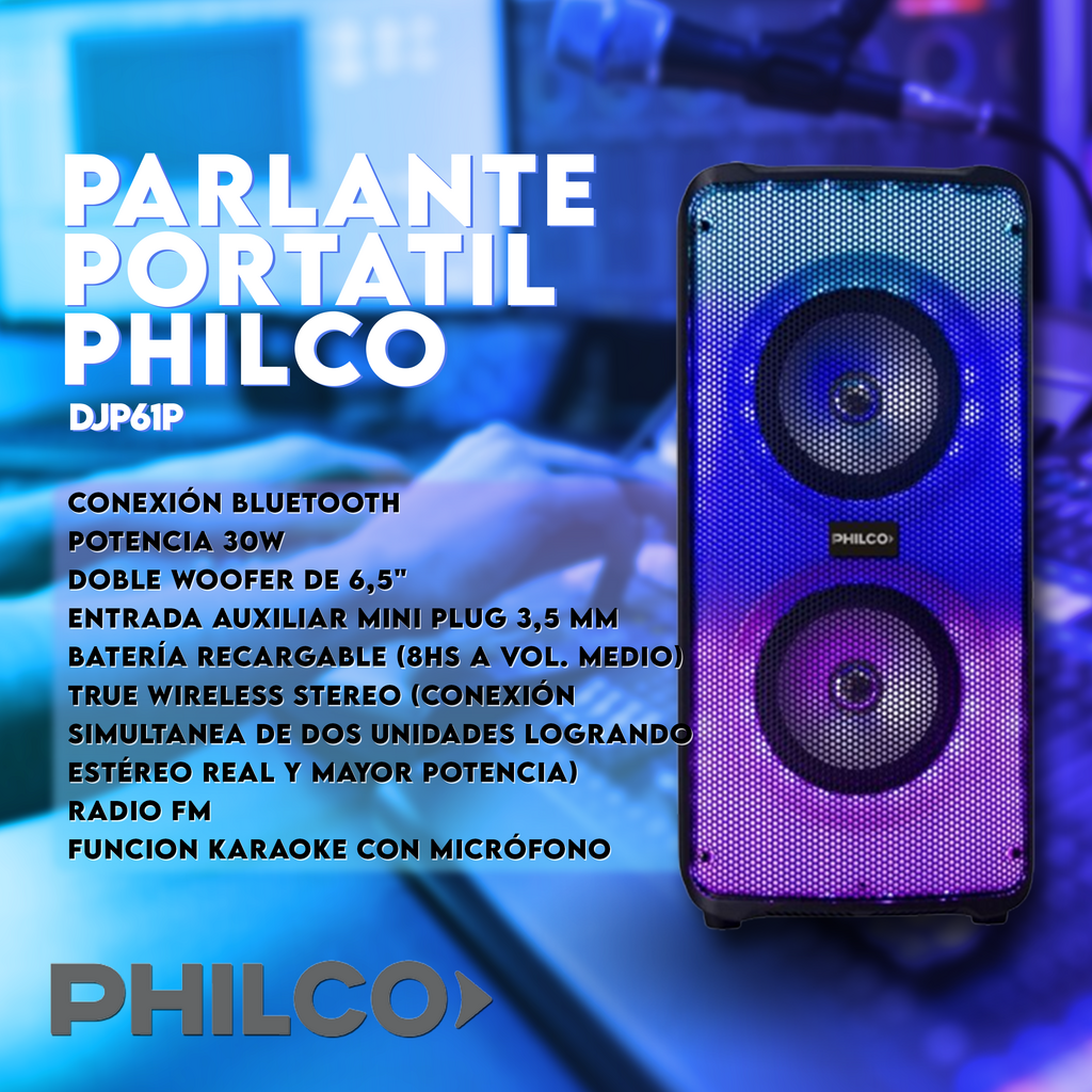 PARLANTE PORTATIL PHILCO DJP61P