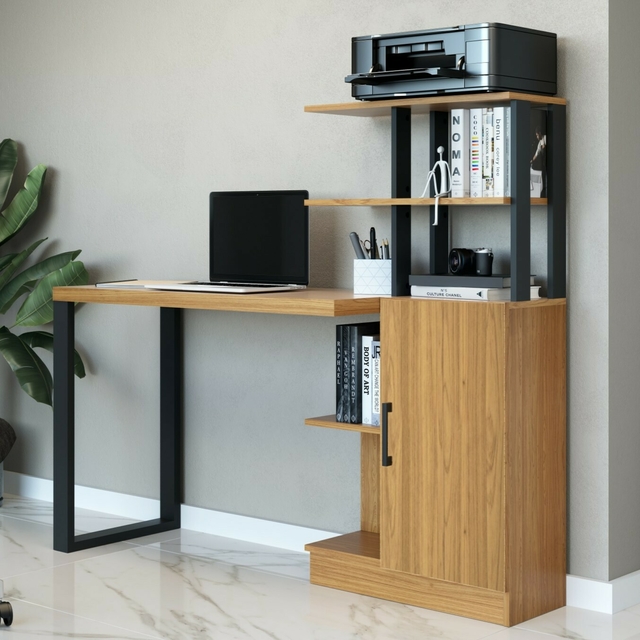 Mesa 1,35m com Torre Mdf Laminado - F17