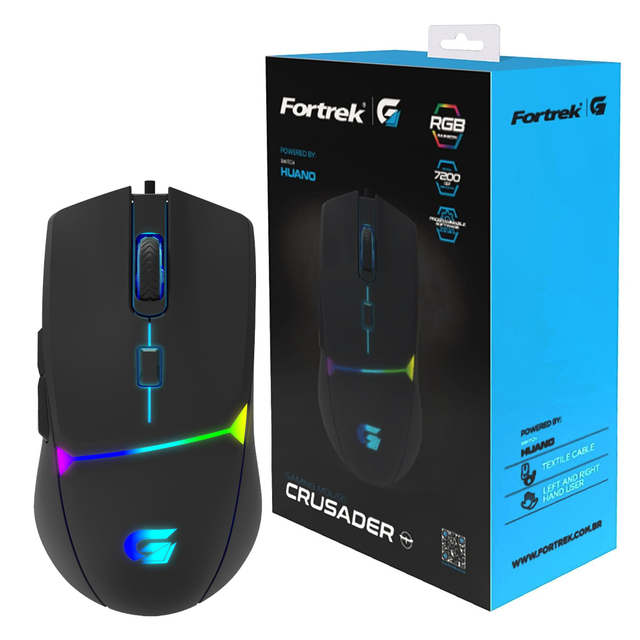 Mouse Gamer Fortrek Crusader RGB 7200Dpi Preto - 70526 - 5734