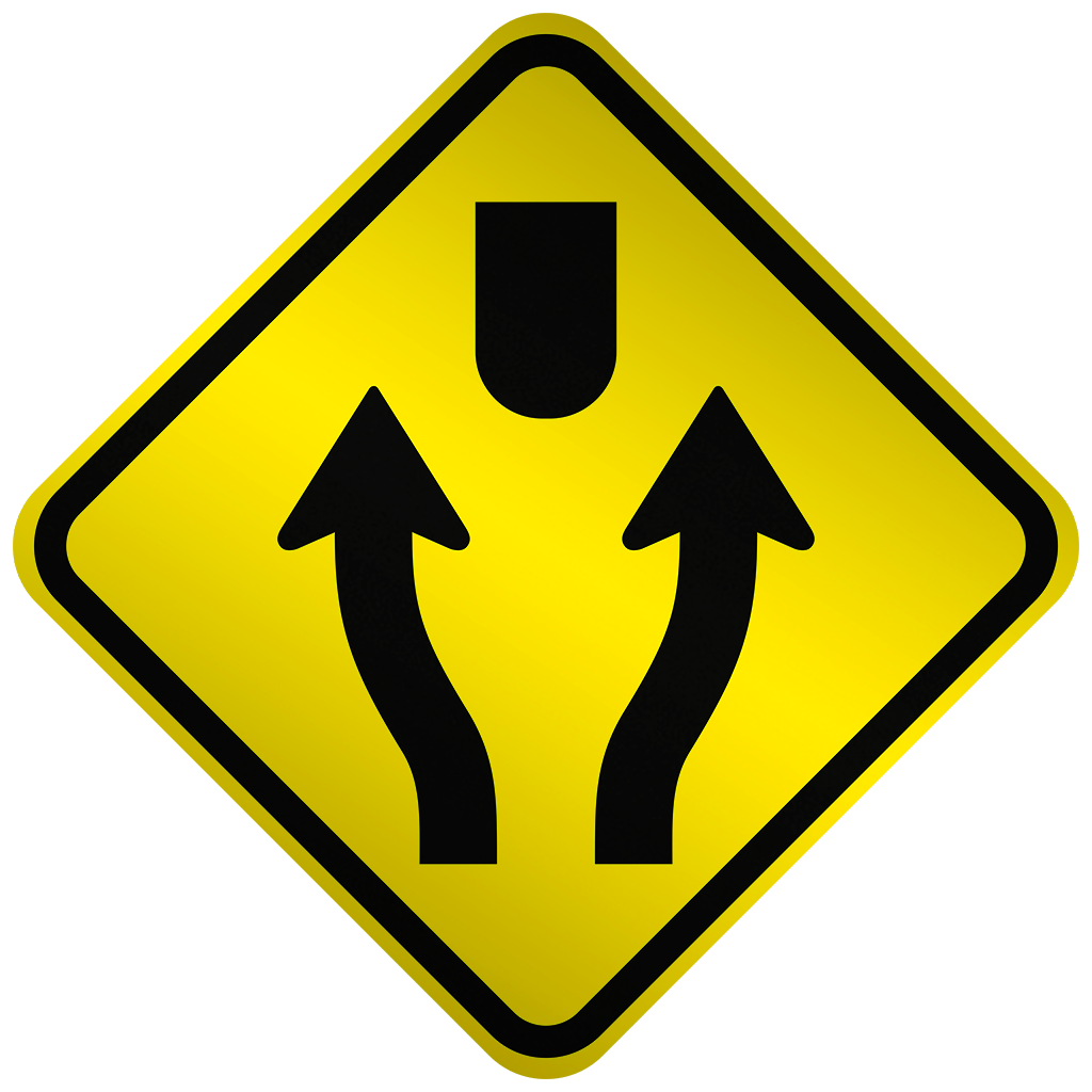 Placa "Pista dividida" Sinalização Viária