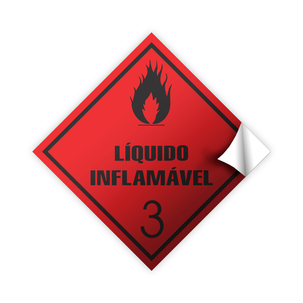 Placa Rótulo de Risco Classe 3 Líquido Inflamável