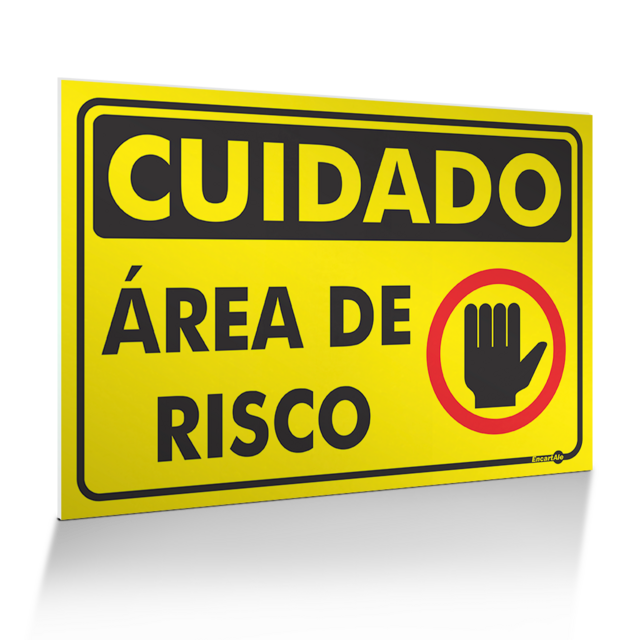 Placa Cuidado Área de Risco