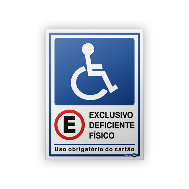 Placa Exclusivo para Deficiente Físico (Cadeirante)