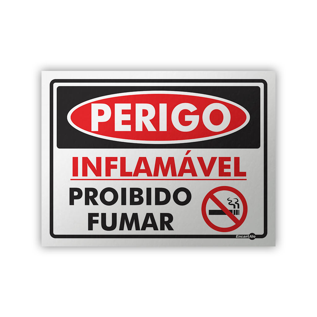 Placa Perigo Inflamável Proibido Fumar
