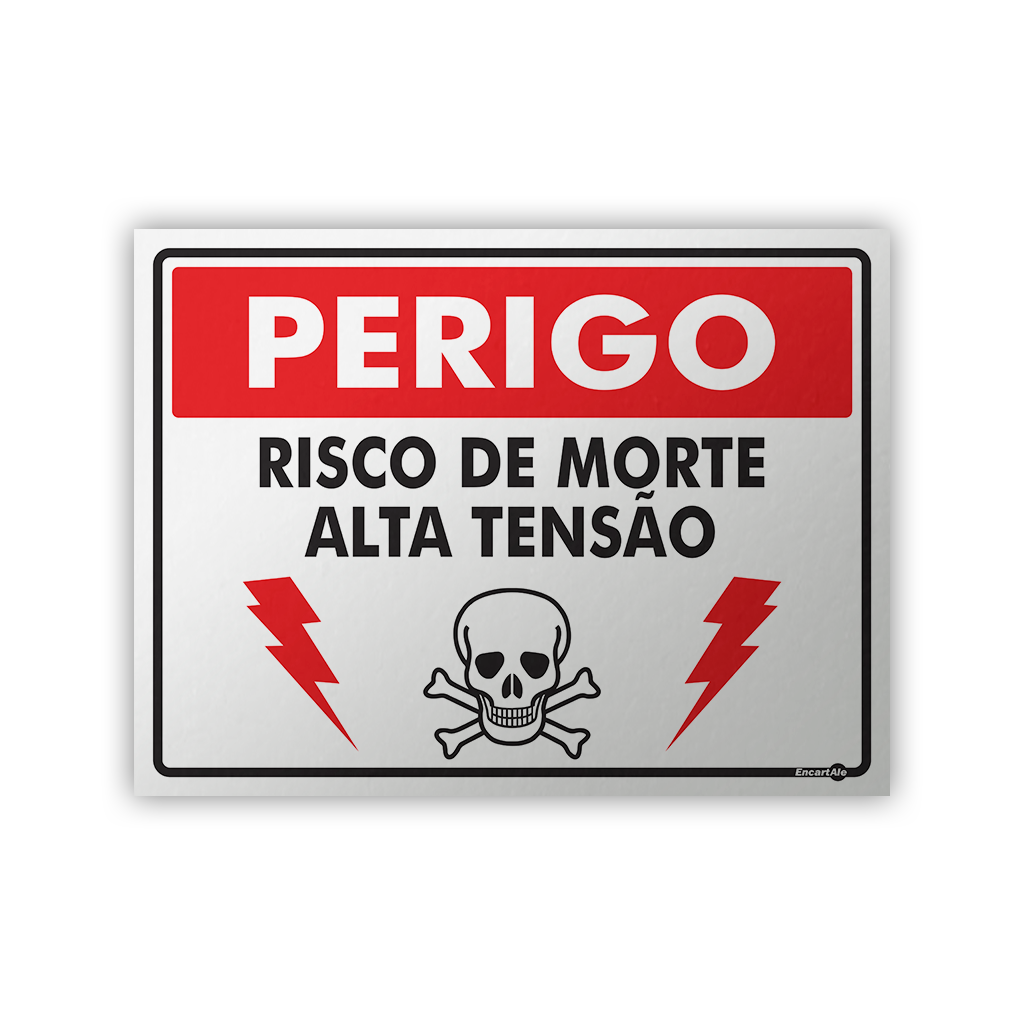 Placa Perigo Risco de Morte Alta Tensão