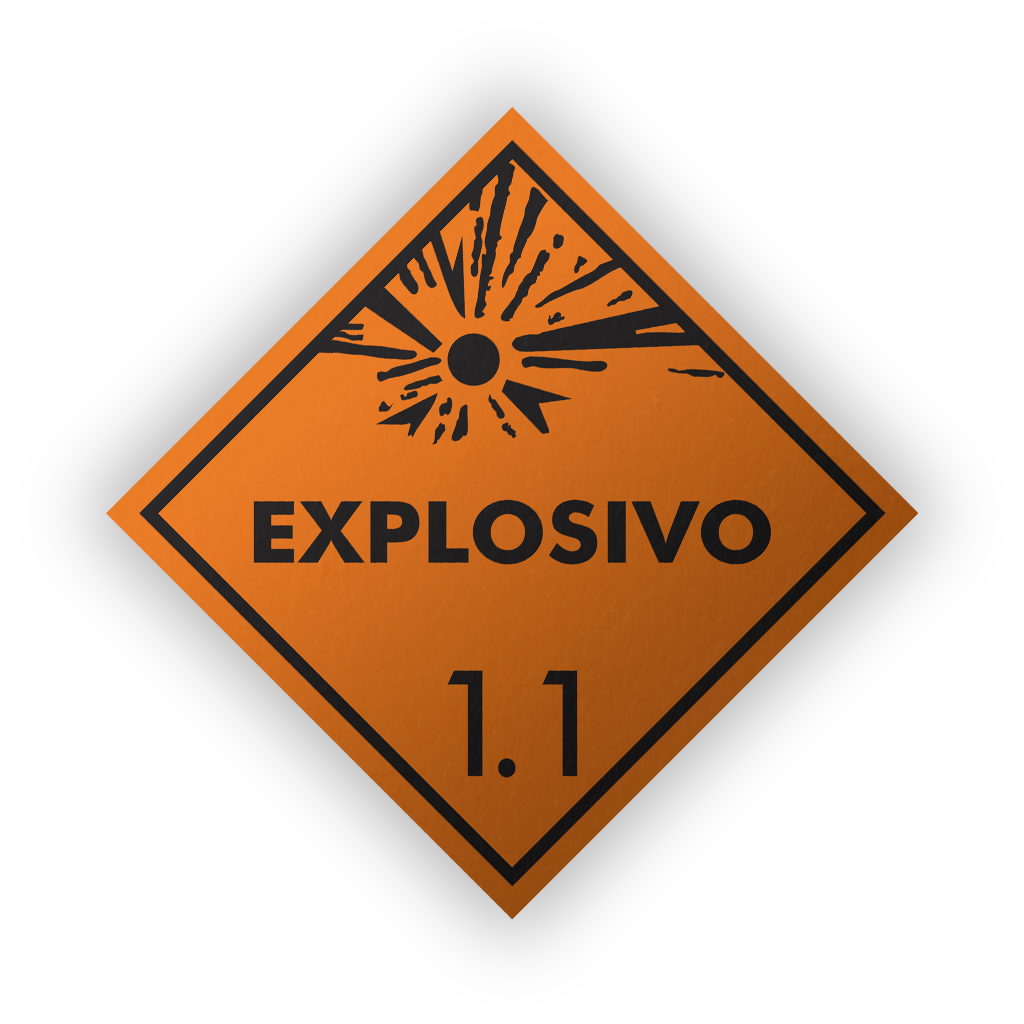Placa Rótulo de Risco Classe 1 Explosivo 1.1