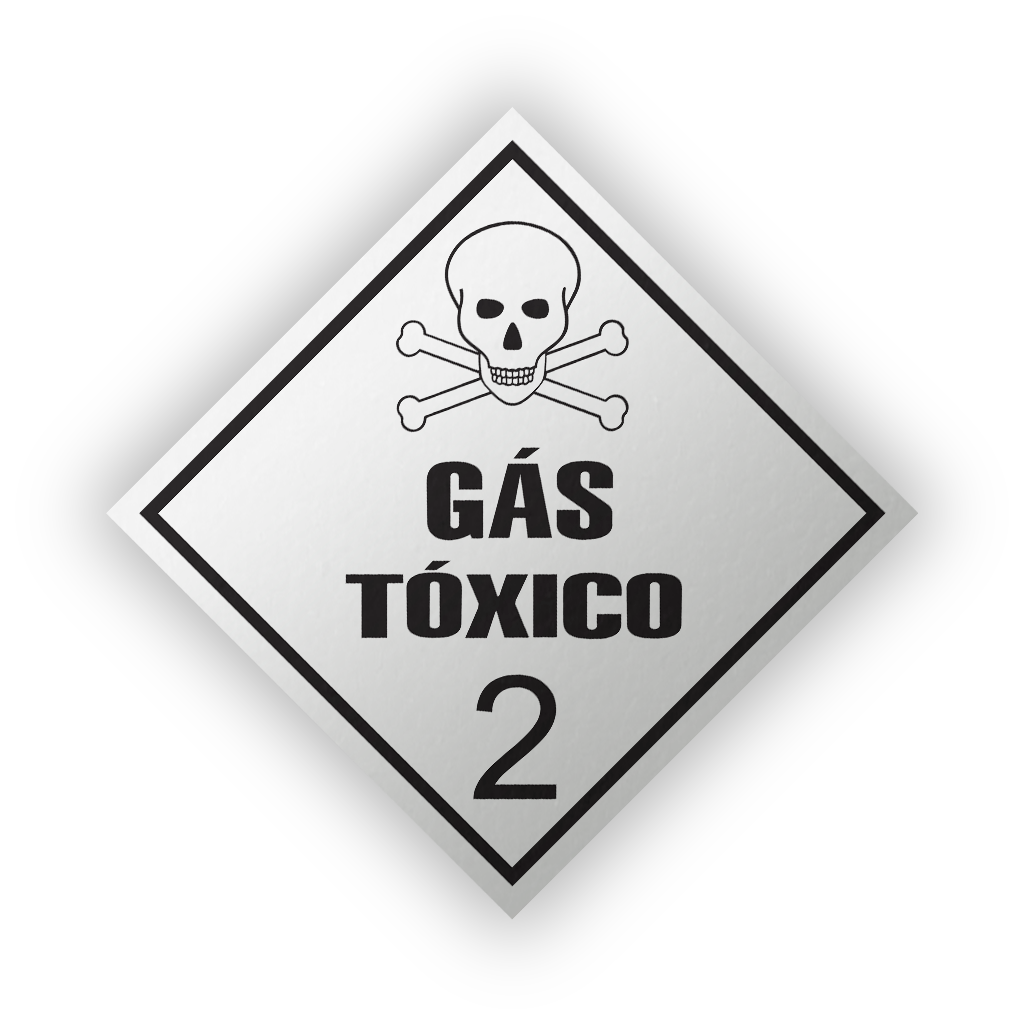 Placa Rótulo de Risco Classe 3 Gás Tóxico