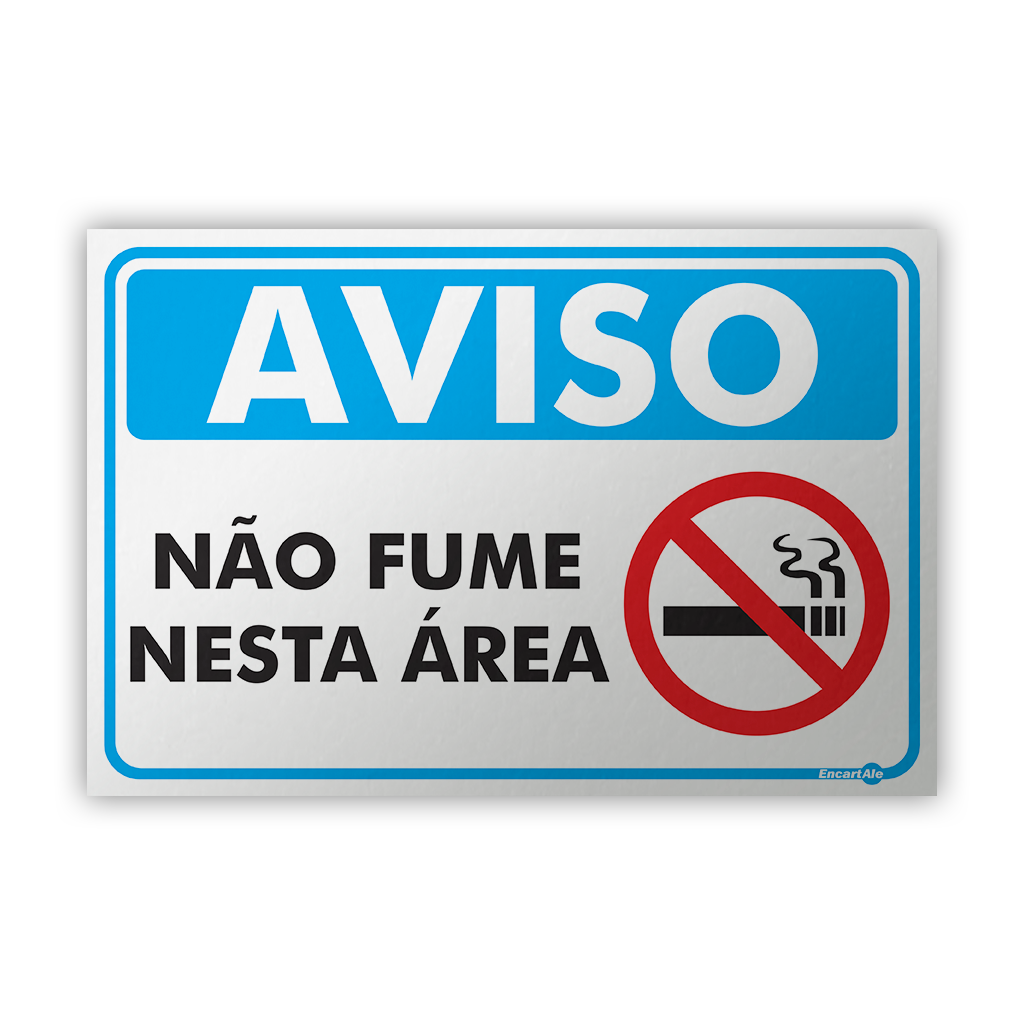 Placa Aviso Não Fume Nesta Área