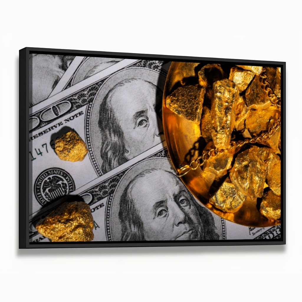 Visual Quadros - Quadros Decorativos Works Dólar e Ouro