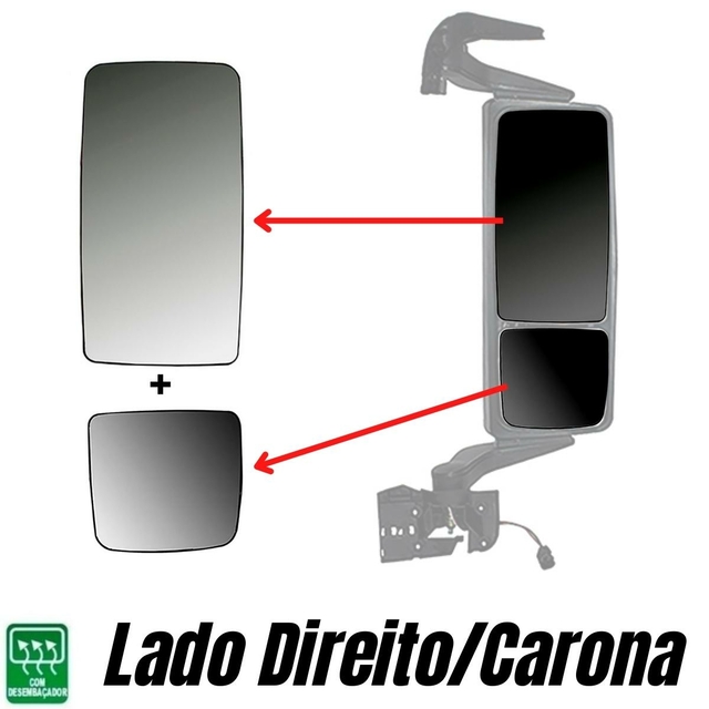 Kit Lente Retrovisor Espelho Vidro para Man Tgx Meteor Todos